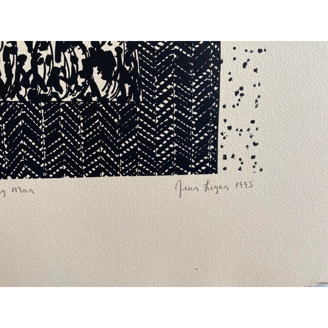 1995 Juan Logan Weeping Man Linocut From Rwanda Series | Chairish