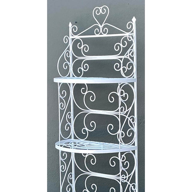 Vintage Wrought Iron Scroll Etagere | Chairish