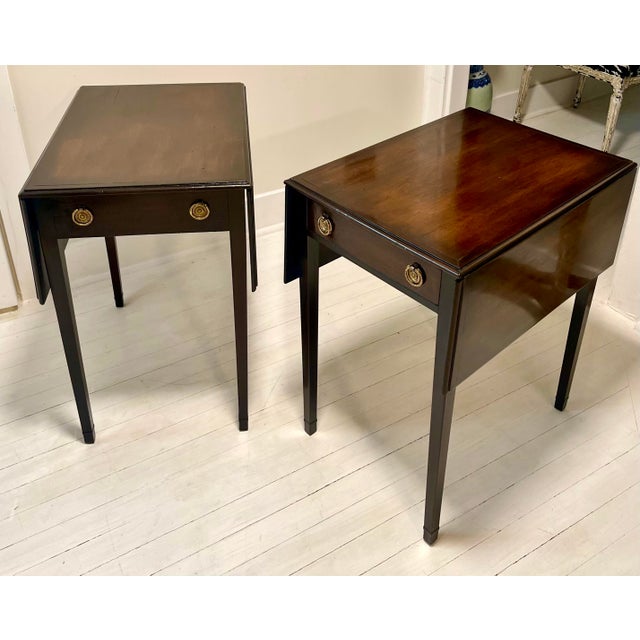 Georgian Style Drop Leaf Side Tables, a Pair | Chairish