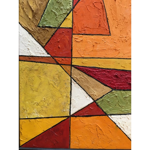 1967 Vintage Mid Century Abstract Geometric Minimalist Painting Signed ...