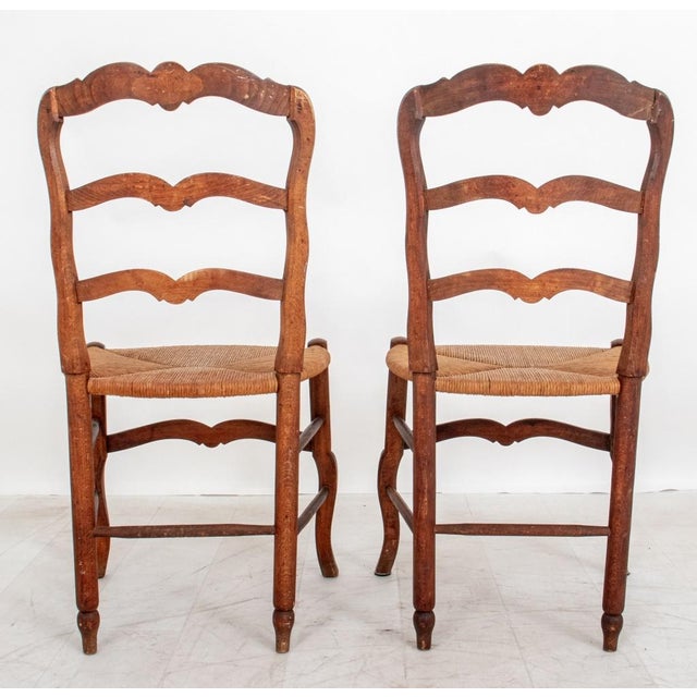 French Provincial Walnut Ladder Back Side Chairs, 2 | Chairish