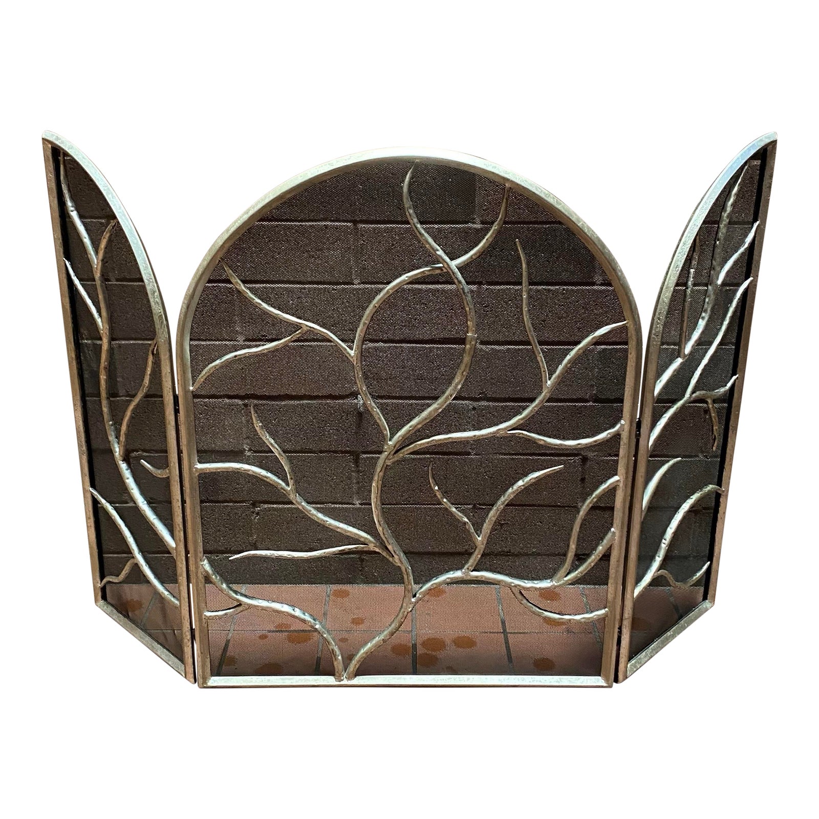 Horchow for Neiman Marcus Iron Twig Fireplace Screen | Chairish