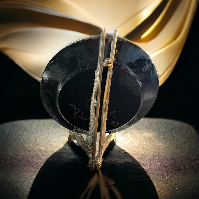 1993 Durwin Rice Reverse Decoupage Artist Signed Plate on Brass Easel ...