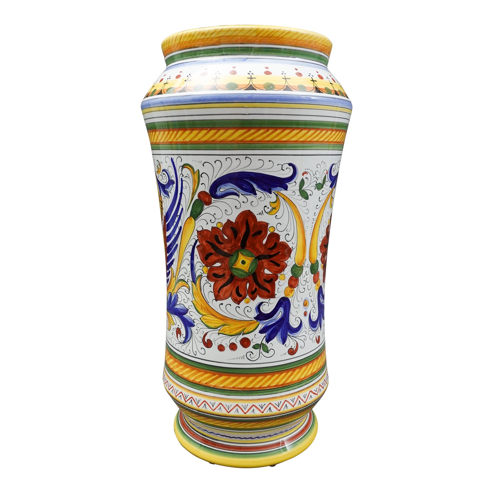 Fratelli Mari Deruta Italy Raffaellesco Hand Painted Umbrella Stand ...