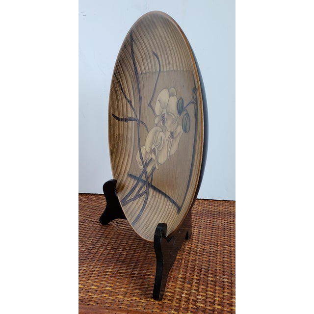 Decorative Porcelain Orchid Plate With Stand | Chairish