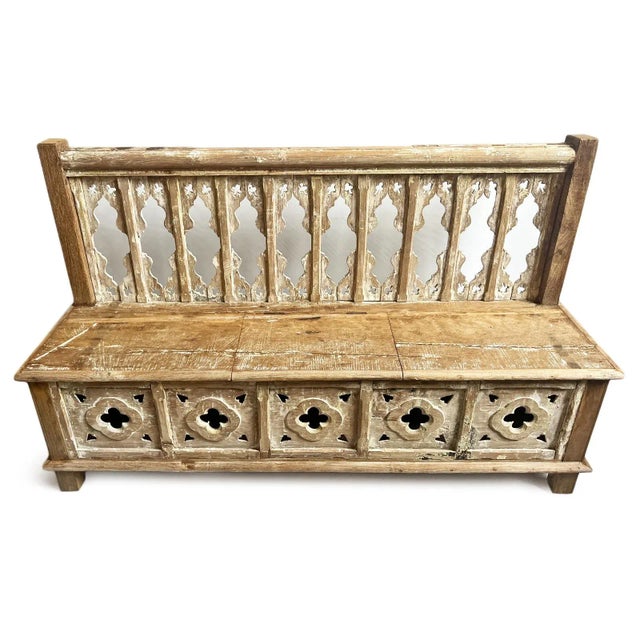 Vintage Old India Church Bench | Chairish