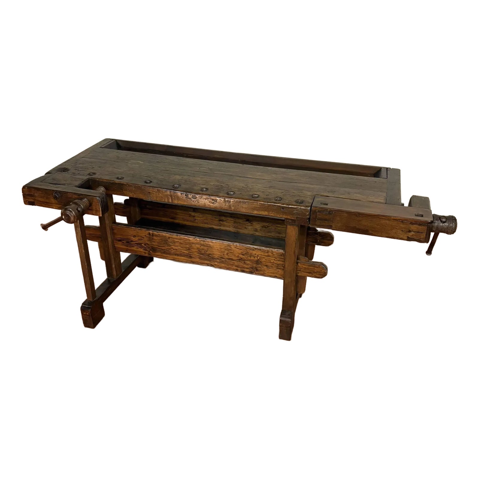 Antique Solid Wood Workbench | Chairish