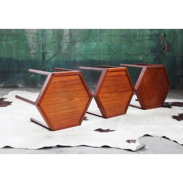 1960s Hans Andersen Artex Teak Stacking Hexagonal Tables - Set of 3 ...