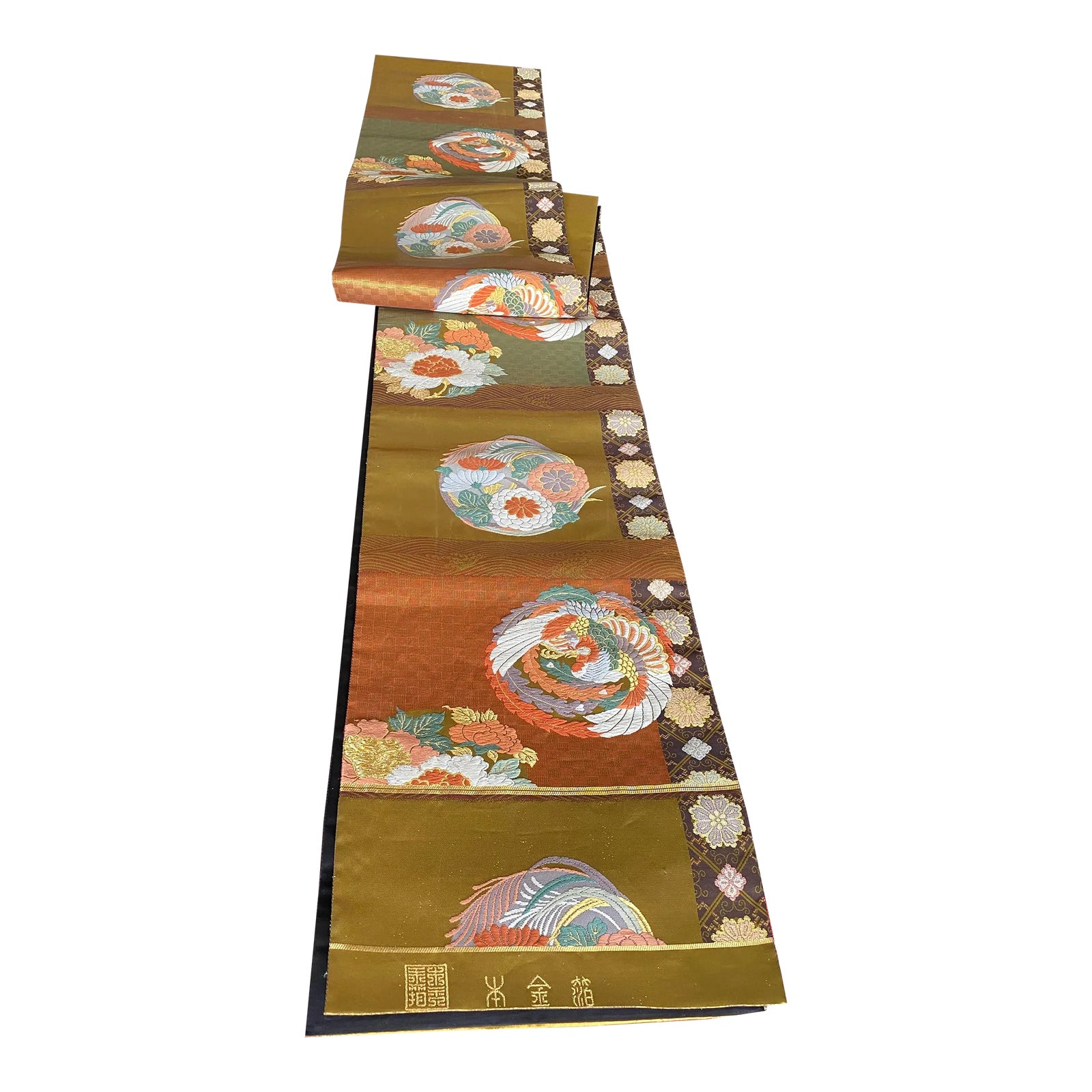 Vintage Japanese Silk Embroidered Obi | Chairish