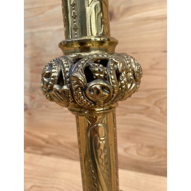 19th Century Antique French Neogothic Altar Torchère Candlestick Set ...