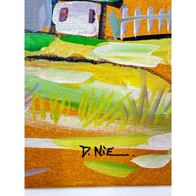 Daniel Nie Acrylic Painting Country House Signed | Chairish