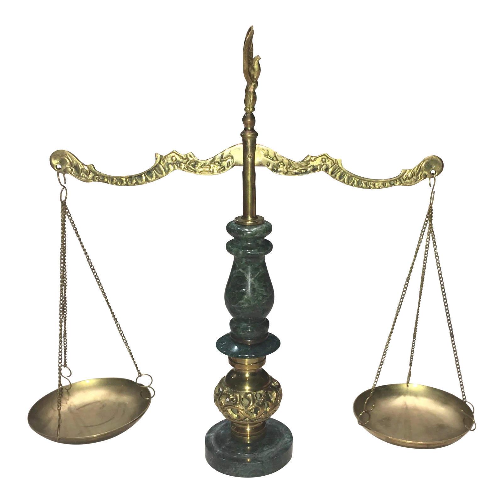 Midcentury Japanese Polished Bronze & Italian Marble Balance Scale of ...