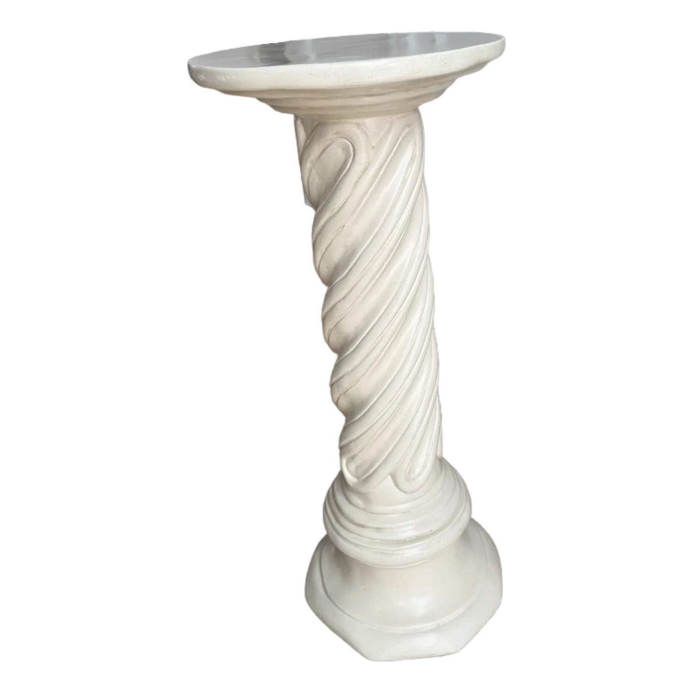 1962 Magidson Neoclassical Twisted Plaster Pedestal Column, Signed and ...