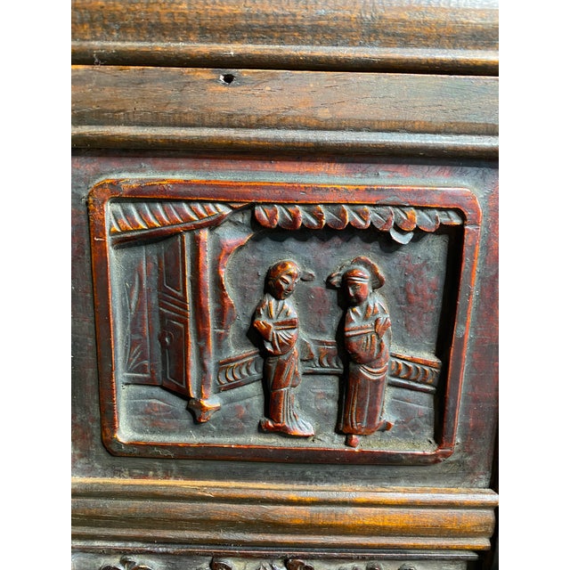 Small Antique Asian Wood Cabinet | Chairish