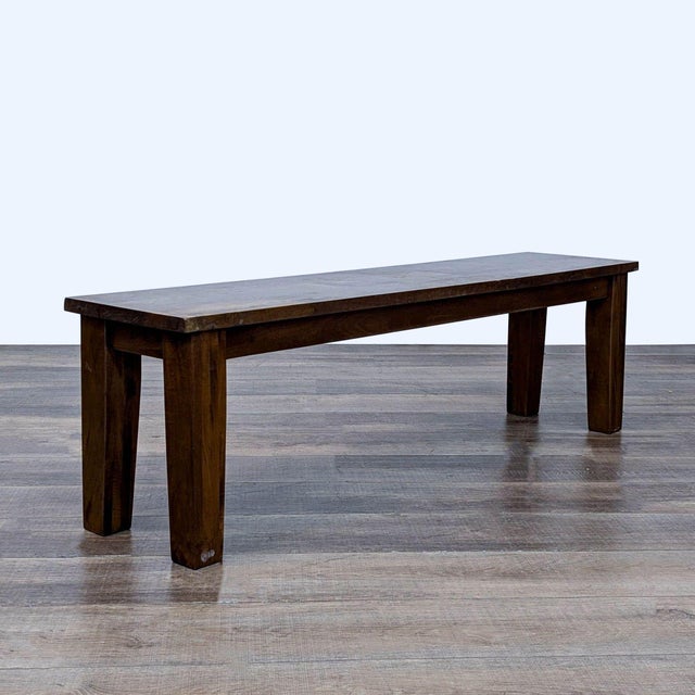 Crate & Barrel Basque Wood Dining Bench | Chairish