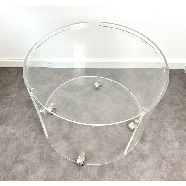 Rollable Acrylic Glass Table, 1980s | Chairish