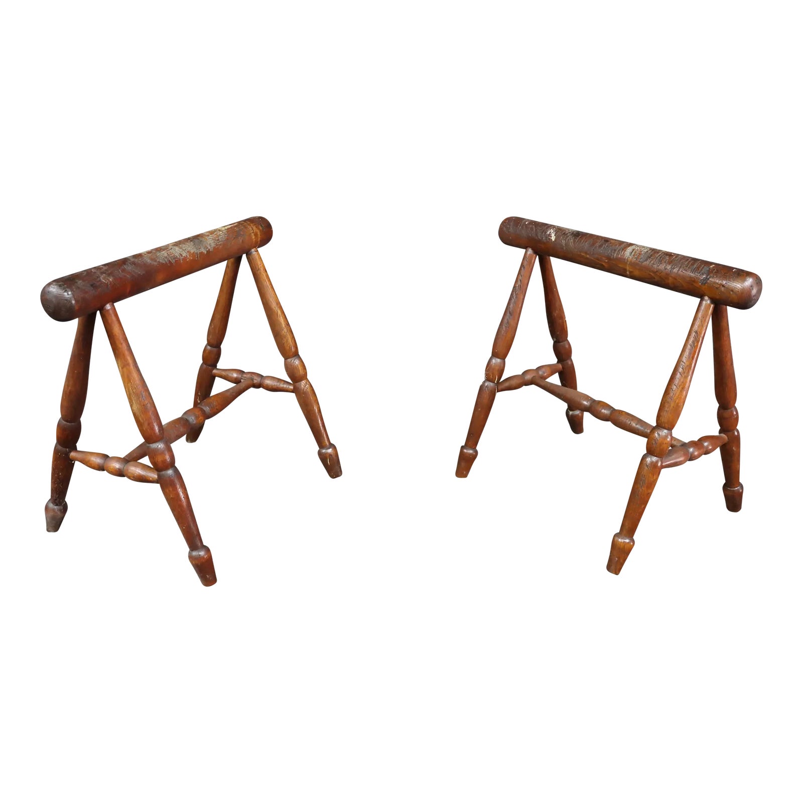 Oak Casket Stands | Chairish