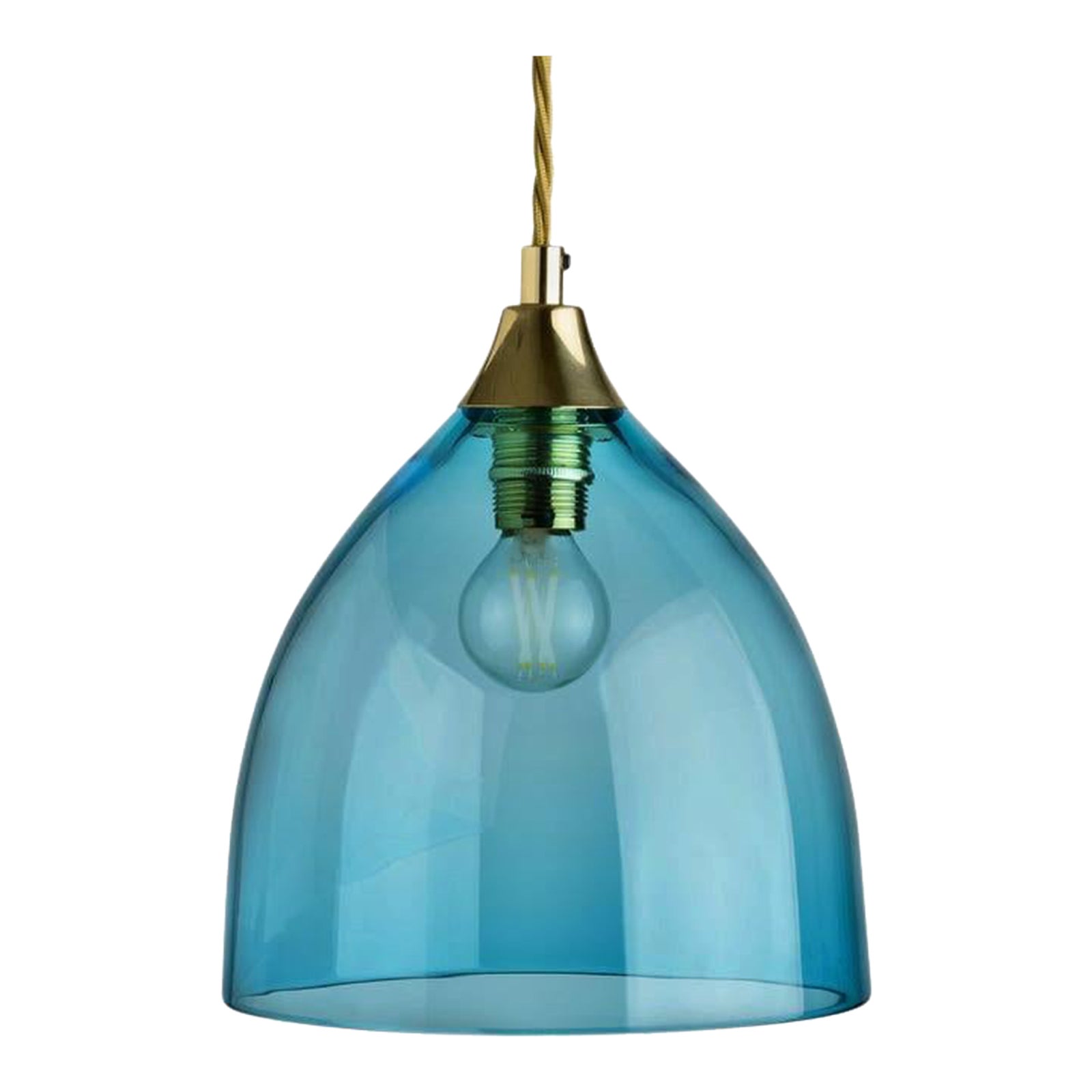 Pick-N-MIX Pendant Bowl Standard - Plain Copper Blue Glass Colour ...