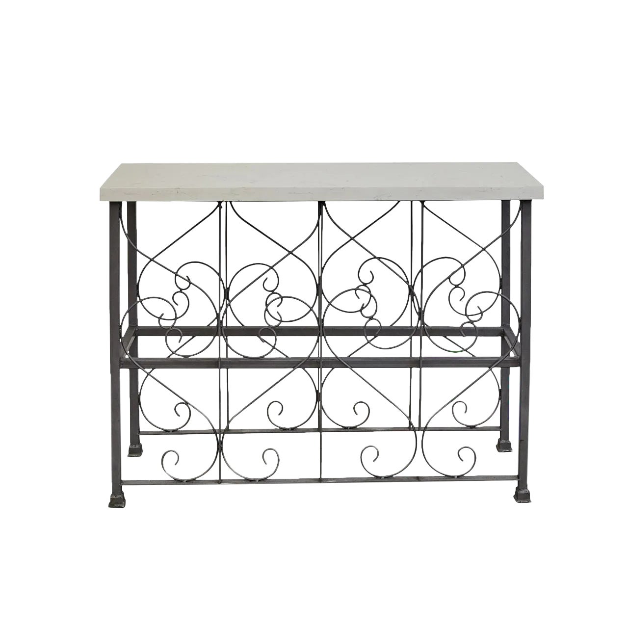 Iron Console With Marble Top | Chairish