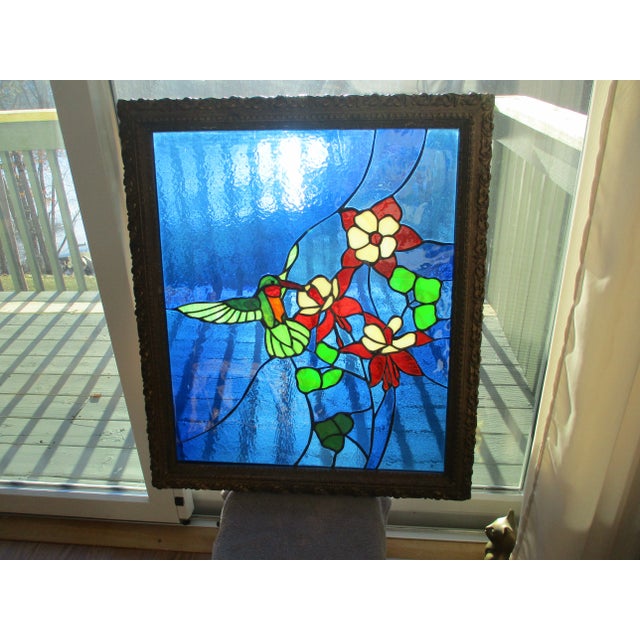 Plexiglass Hummingbird Window in Antique Gilded Wood Frame | Chairish