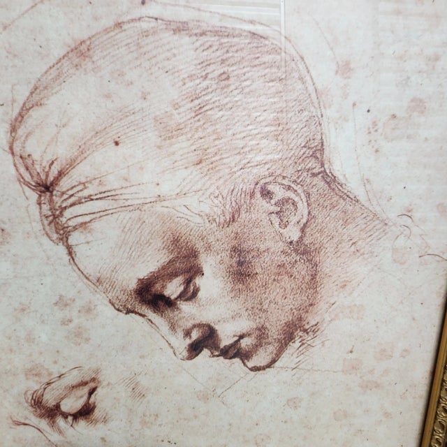 Mid 20th Century Framed Michelangelo Studio Di Testa Femminile From ...