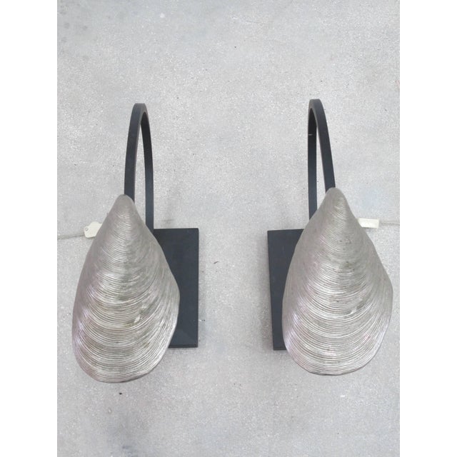 Aluminum Clam Shell Table Lamps, a Pair in the Style of Arthur Court ...