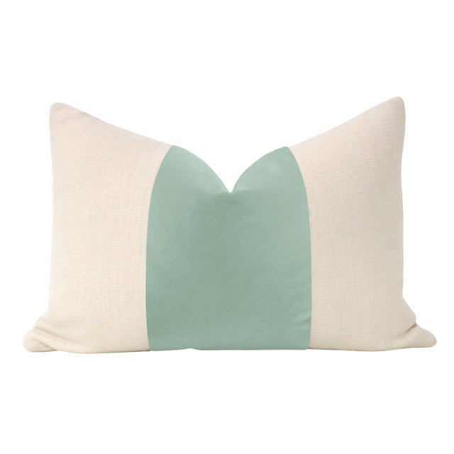 12" X 18" Sea Blue Italian Velvet Lumbar Pillows - a Pair | Chairish