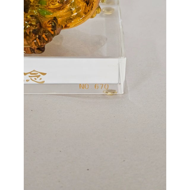 Contemporary Chinese Hand Blown Art Glass Fish Statue in Commemoration ...