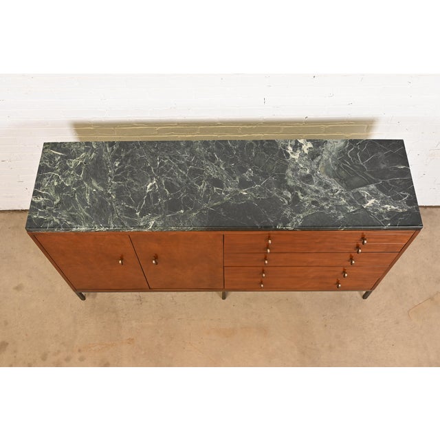 Baker Furniture Modern Marble Top Sideboard or Bar Cabinet | Chairish