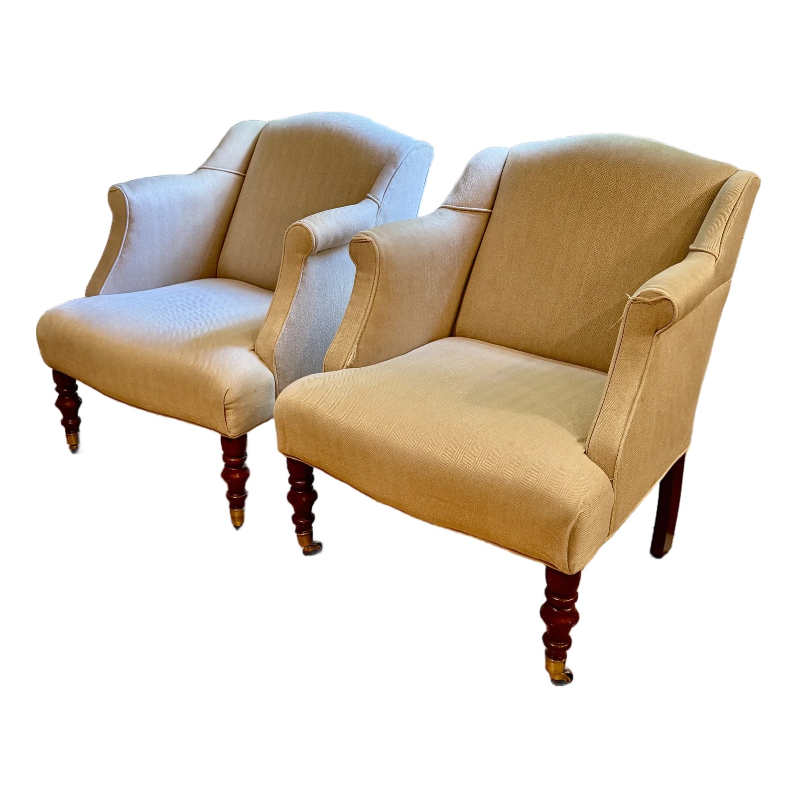 Pair of Gore Dean Chairs With Turned Legs | Chairish