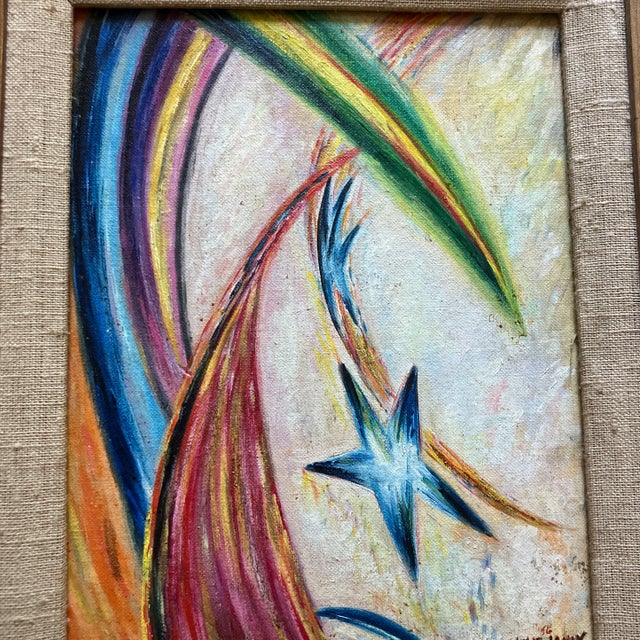 1950’s Original Abstract Shooting Star Painting | Chairish