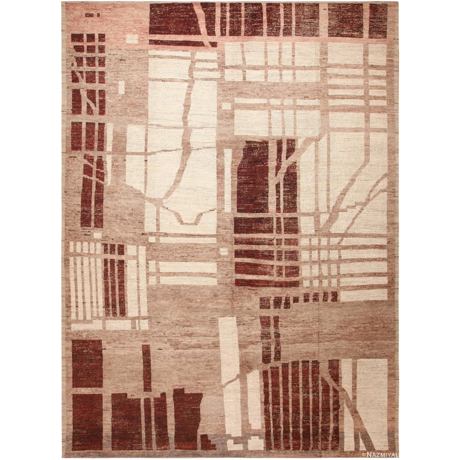 Large Tribal Primitive Design Central Asian Rug | Chairish