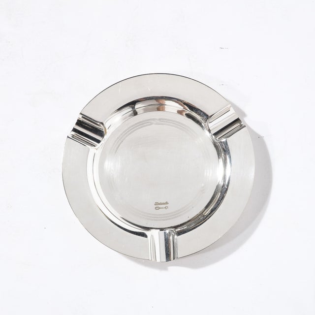 Christofle Silver-Plated Art Deco Style Ashtray With Engine Turned ...