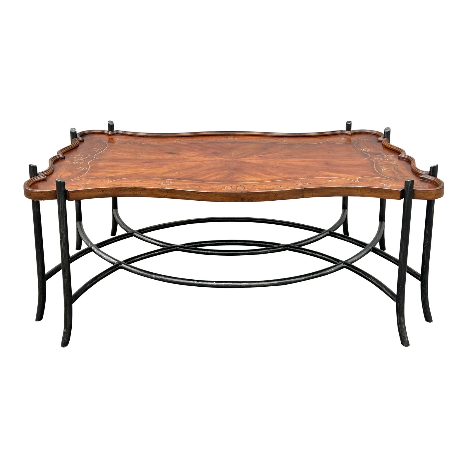 Lexington Furniture Iron Base Tray Top Coffee Table | Chairish