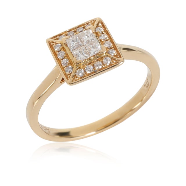 Invisible Set Square Diamond Ring In 18K Yellow Gold 0.24 Ctw Size 6.25 ...