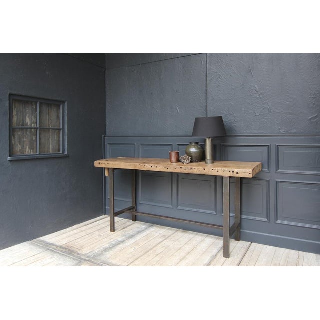 Vintage Workbench Console Table, 1920s | Chairish