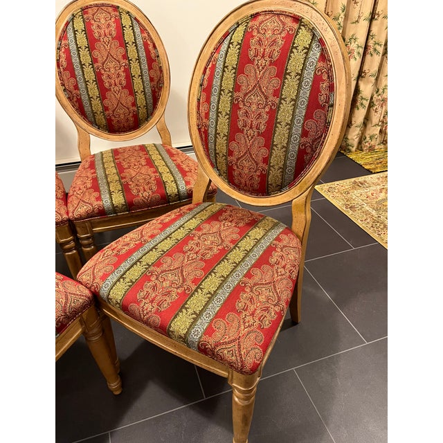 1980s Vintage Brocade Tapestry Chairs - Set of 4 | Chairish