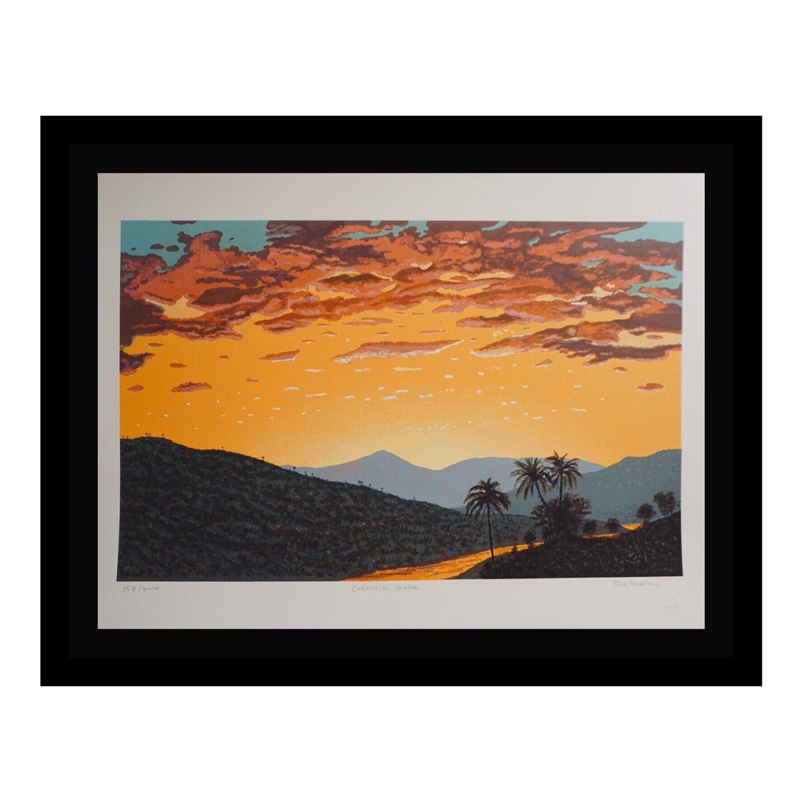 1980s Bill Sullivan "Colombian Gold" Sunset Landscape Numbered ...