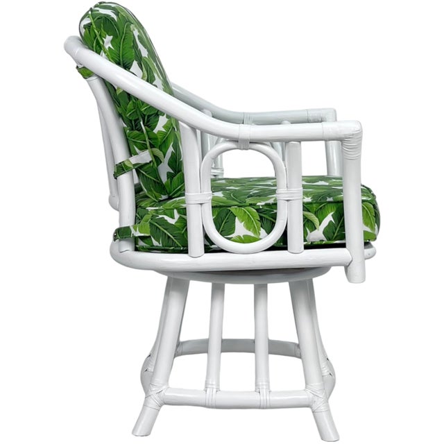 4 Swiveling Rattan Dining Chairs | Chairish