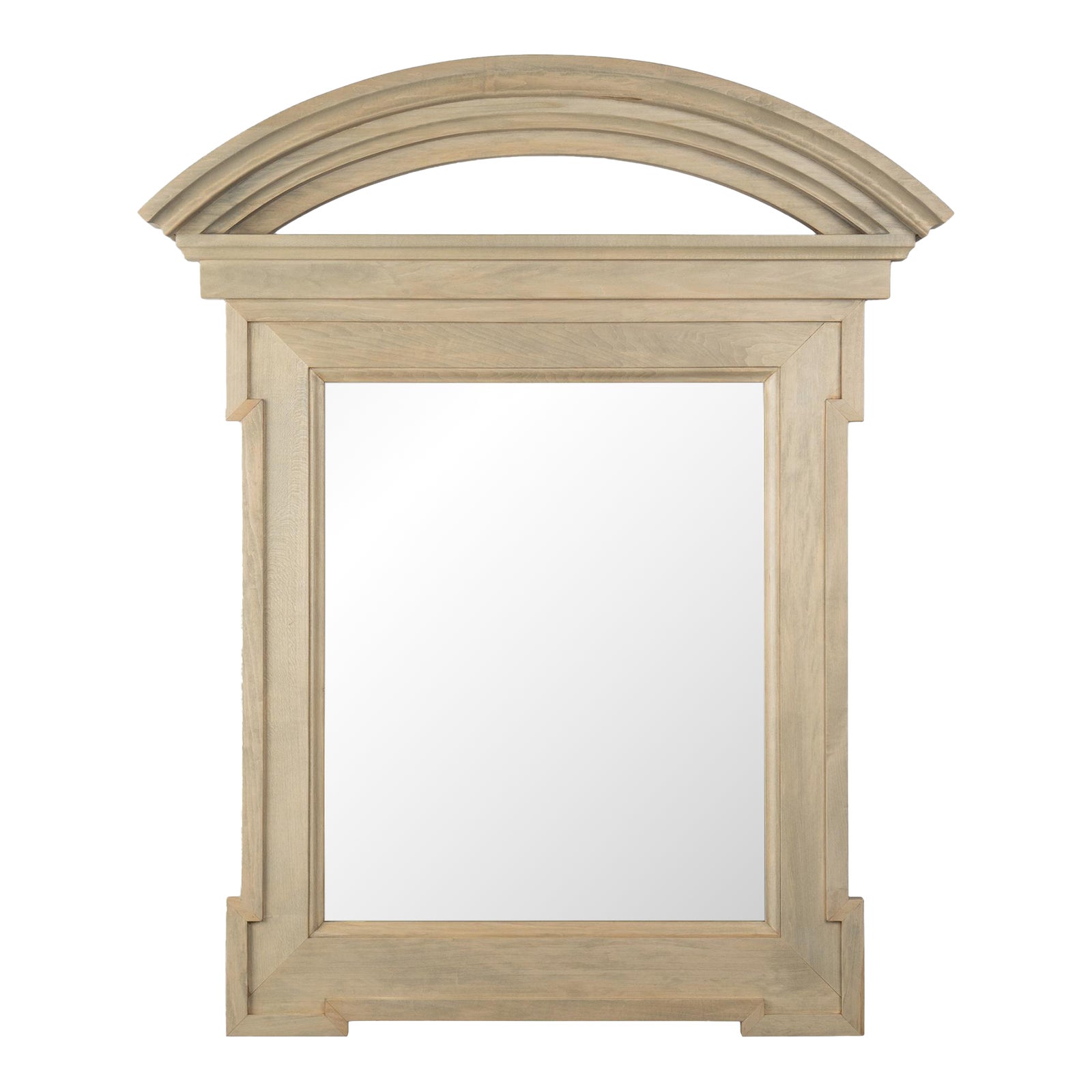 Arched Pediment Mirror in Natural Limed Wood by John Hutton for Donghia ...