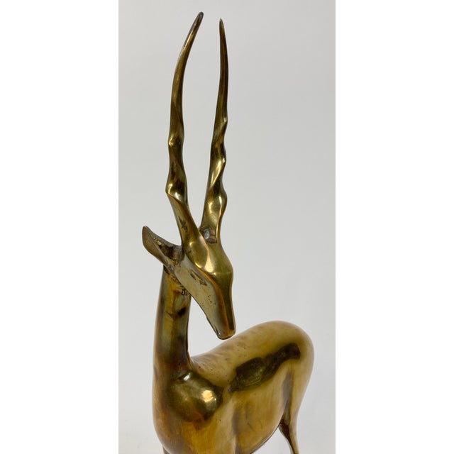 Stately Brass Antelope Figure | Chairish