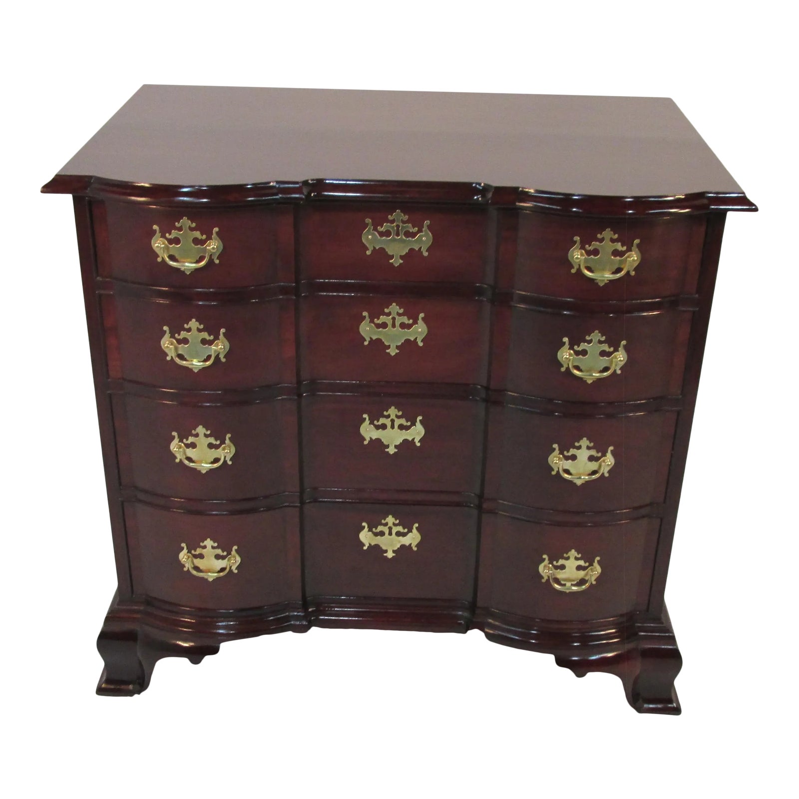 Early 20th Century Vintage Mahogany Block Front Centennial Chest | Chairish