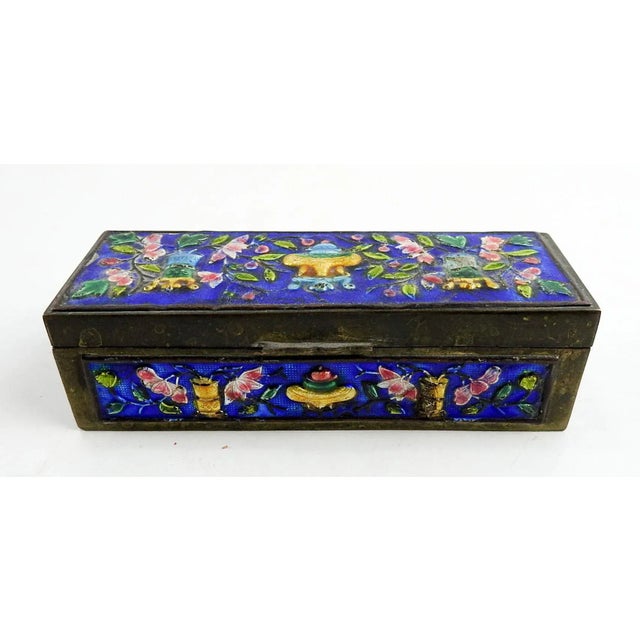 Small Vintage Chinese Enamel Box | Chairish