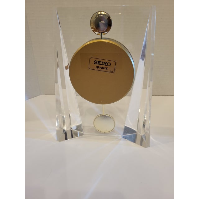 Vintage Seiko Quartz Double Pendulum Clock | Chairish
