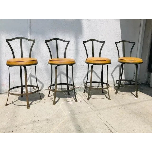 1960s Mid-Century Modern Thinline of California Swivel Counter Stools ...