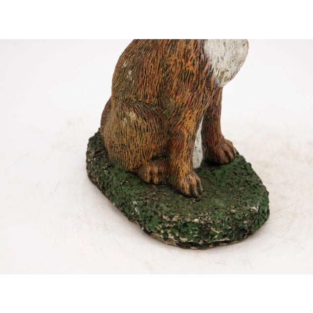 Reconstituted Stone Fox Small Garden Ornament, 20th Century | Chairish