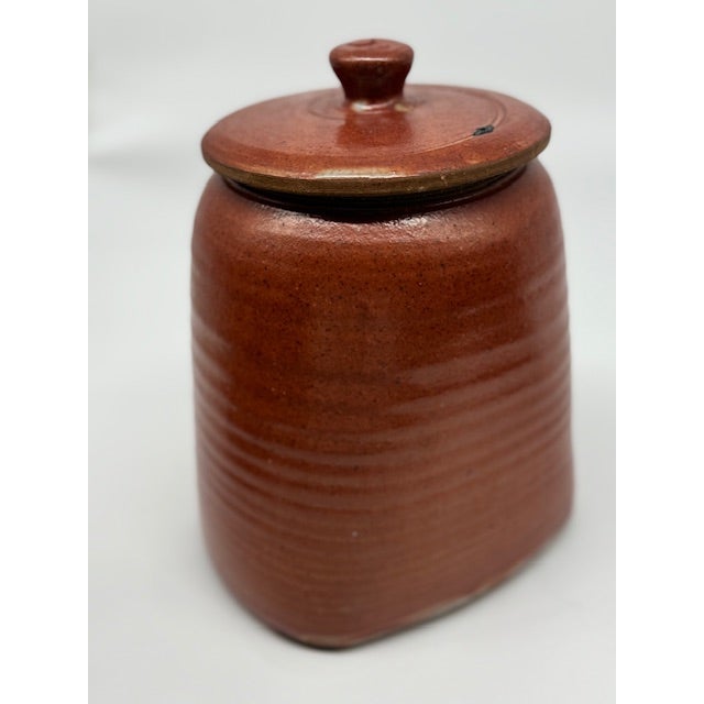 Late 20th Century Handcrafted Rust-Colored Studio Pottery Canisters ...