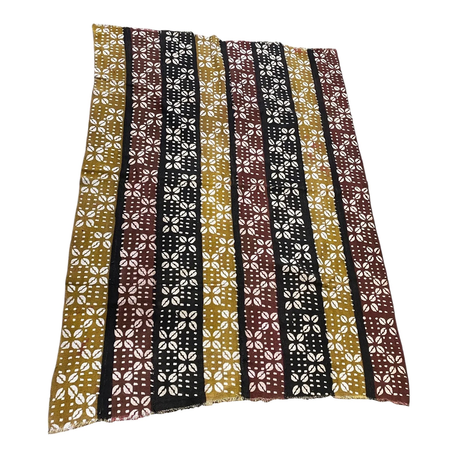 African Bogolan Mali Mud Cloth Textile 44" by 62" | Chairish