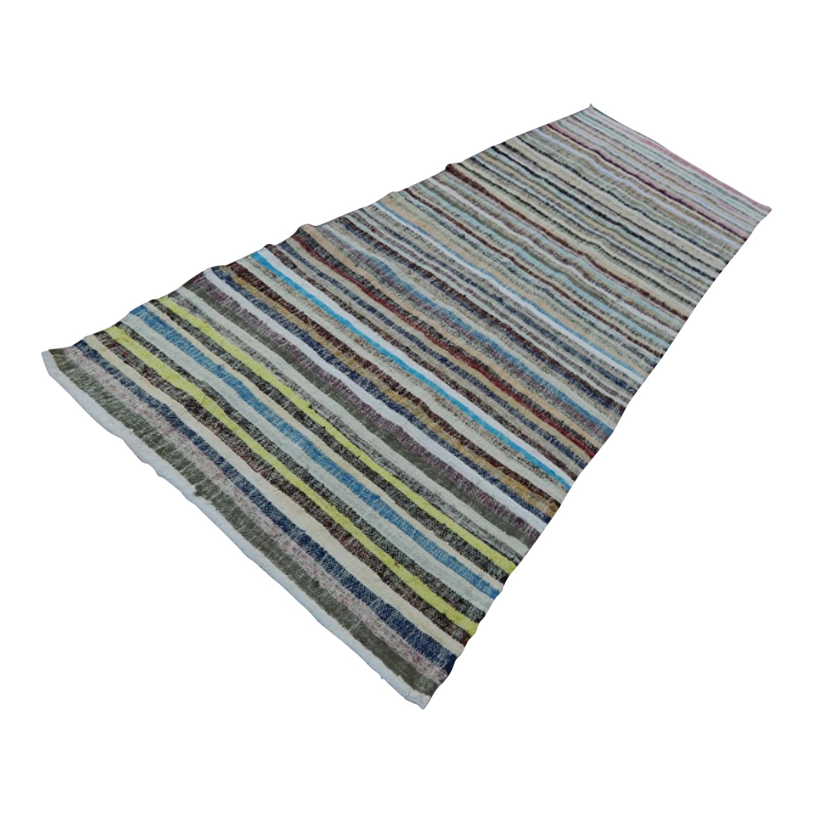 Vintage Striped Turkish Chaput Rug - 3′11″ × 10′6″ | Chairish