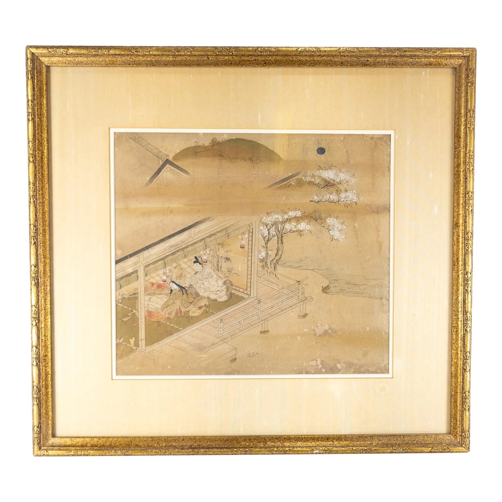 18th Century Japanese Edo Period Kano School Watercolor Painting on ...